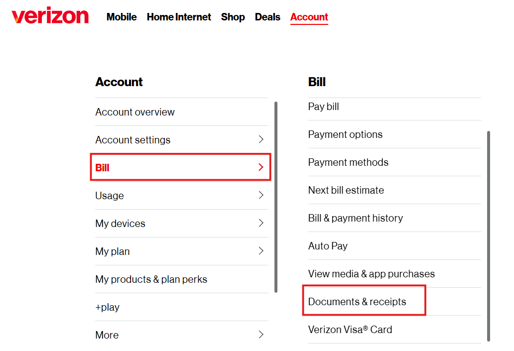 How to get a Verizon Receipt as a PDF – Welcome to ZAGG Care